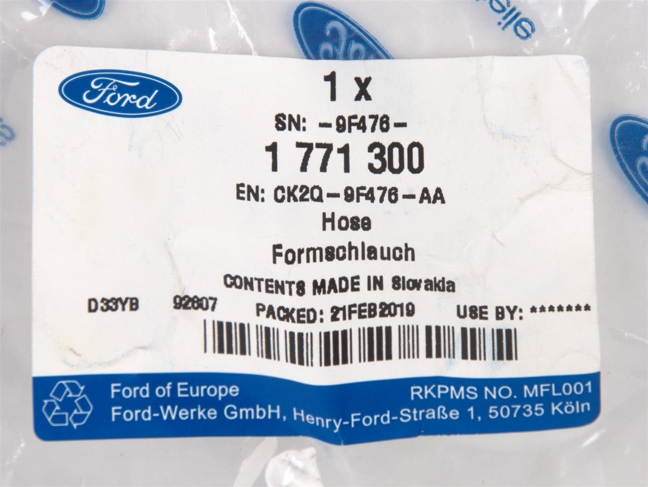 PRZEWÓD UKŁADU CHŁODZENIA EGR TRANSIT /CUSTOM 2,2 _ 1771300 _ CK2Q ...