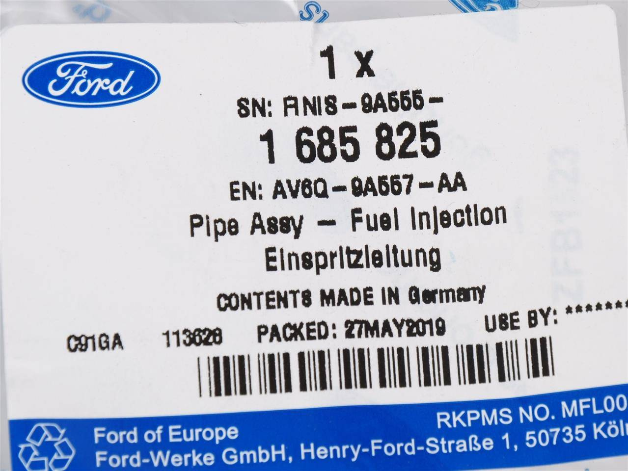 PRZEWÓD WTRYSKU PALIWA 1.5 1.6 TDCI FORD _ 1685825 _ AV6Q-9A557-AA ...