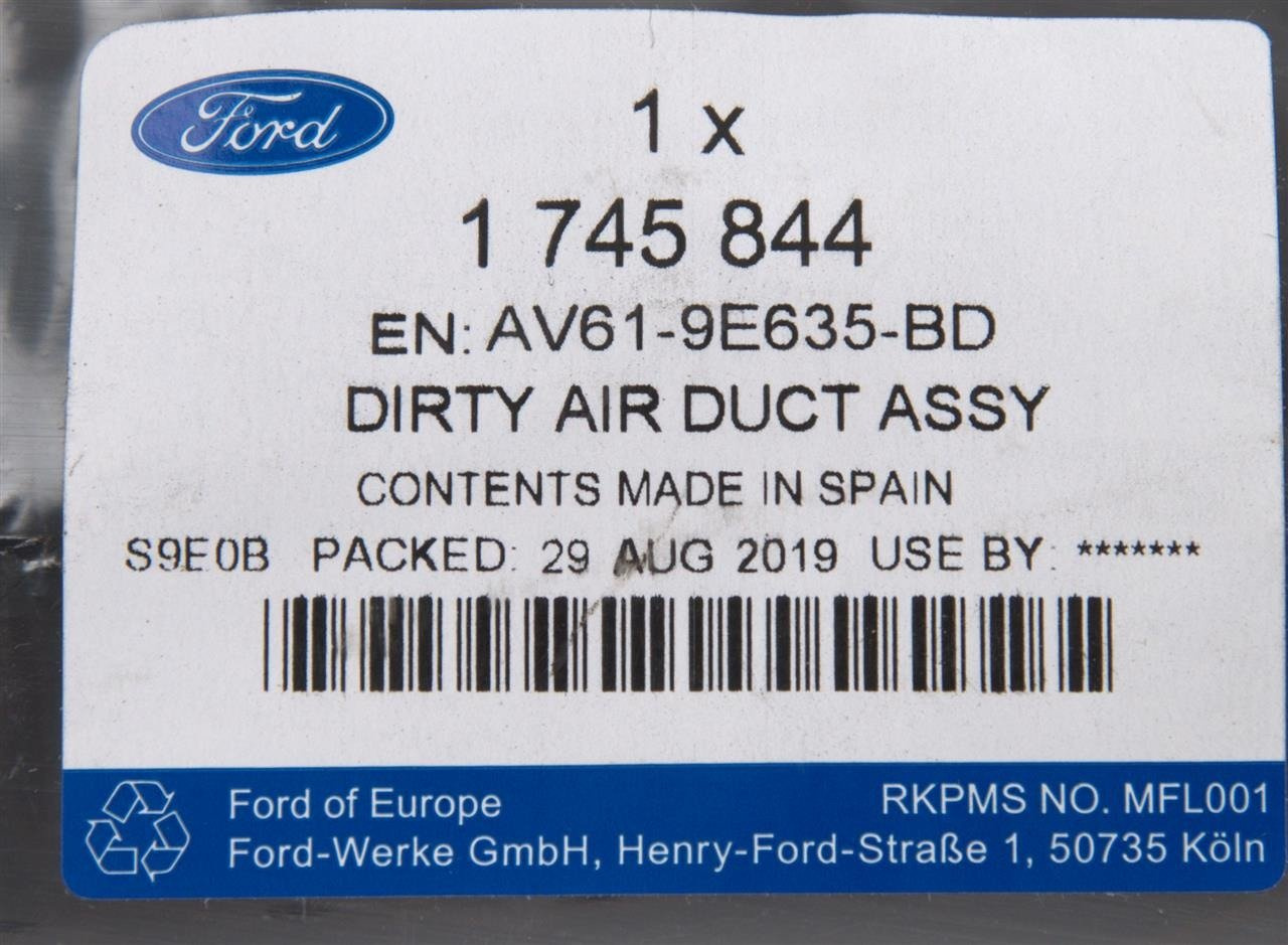 RURA DOLOT FILTRA POWIETRZA KUGA FOCUS CONNECT OE _ 1745844 _ AV61 ...