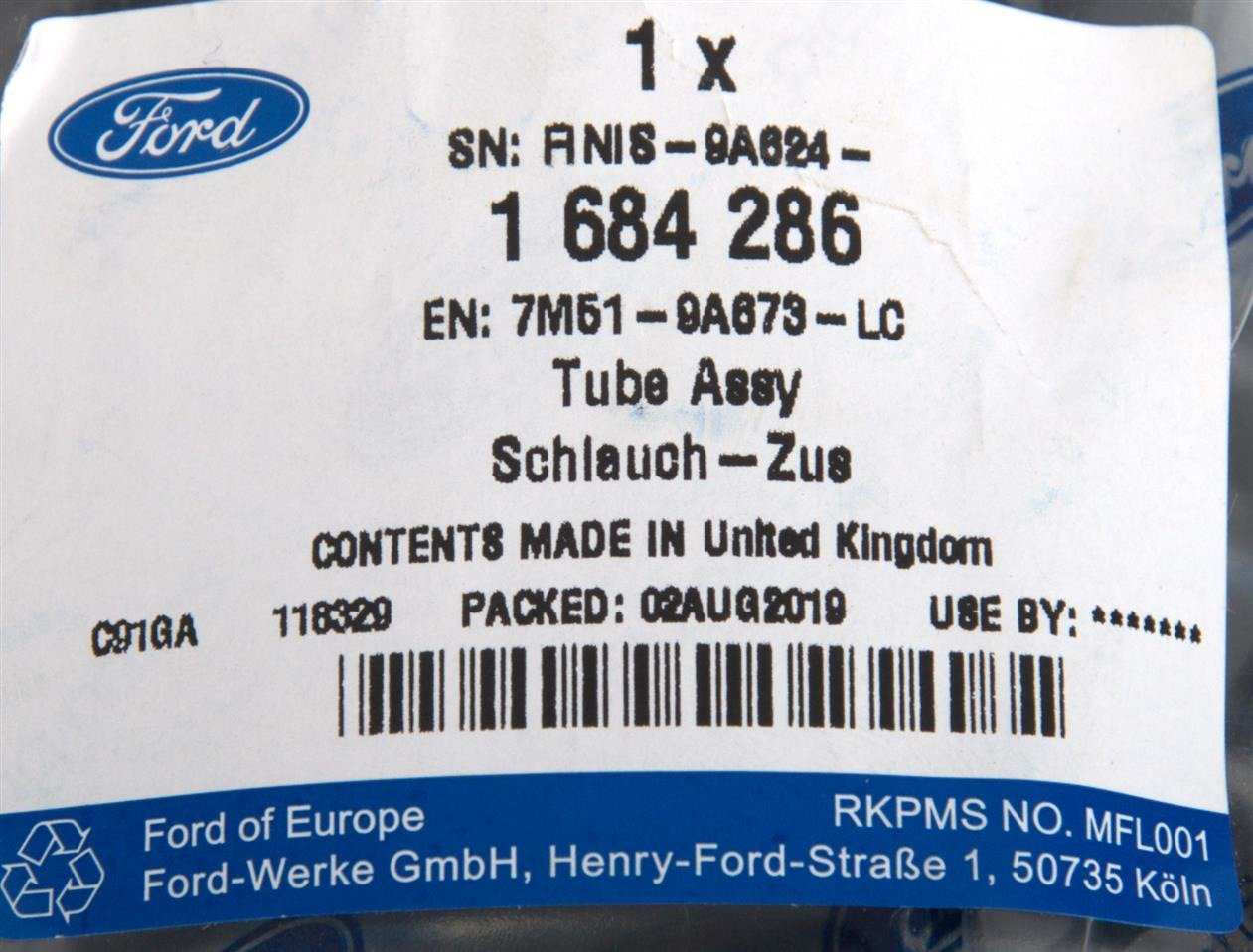 RURA FILTRA POWIETRZA 1,8 / 2,0 FOCUS MK2 / C-MAX _ 1684286 _ 7M51 ...