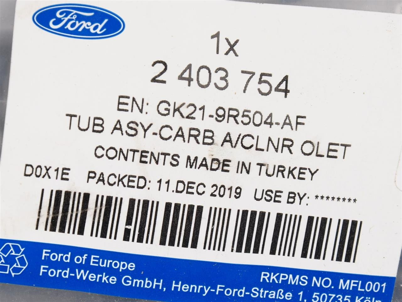 RURA FILTRA POWIETRZA TRANSIT 16-19- CUSTOM 16- _ 2520038 _ GK21-9R504 ...