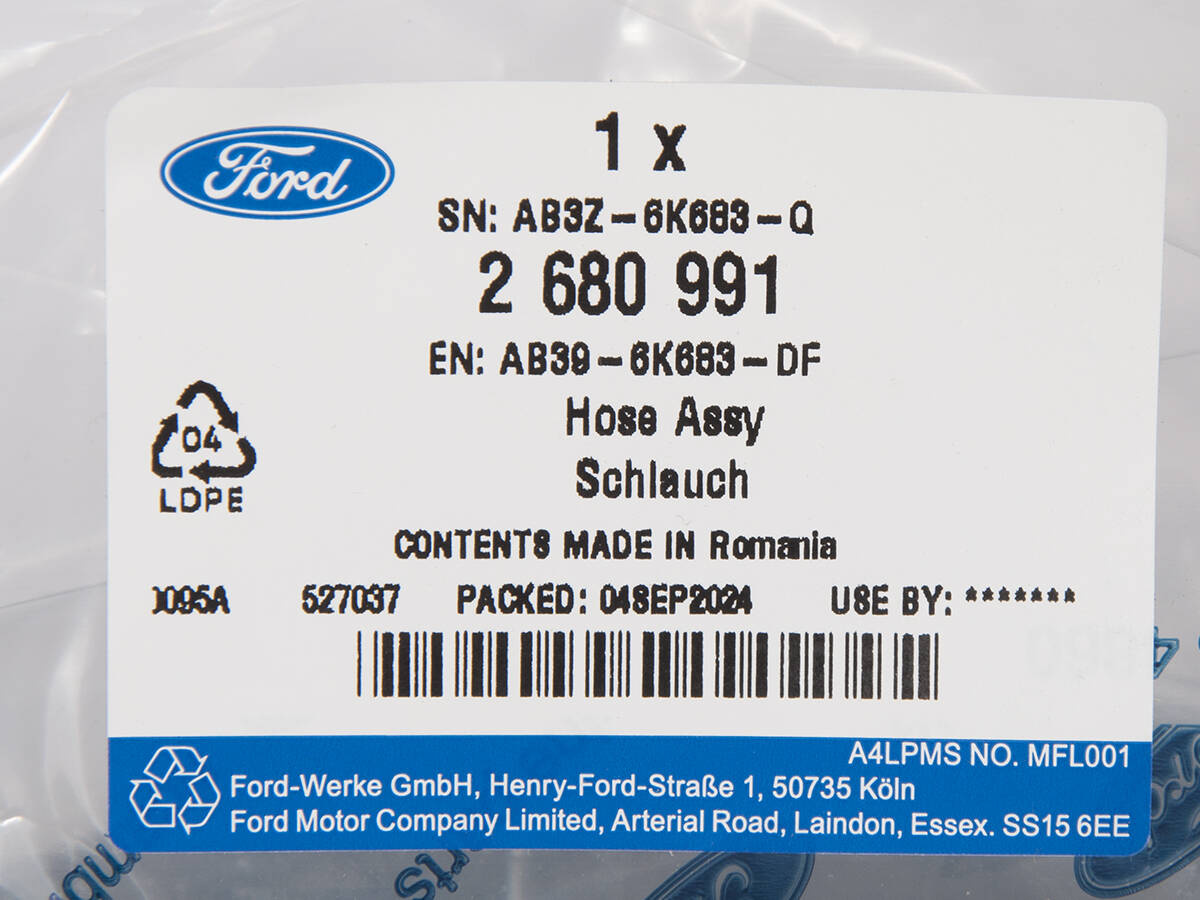 RURA INTERCOOLERA RANGER 2011- 3.2 DURATORQ _ 2680991 _ AB39-6K683-DF ...