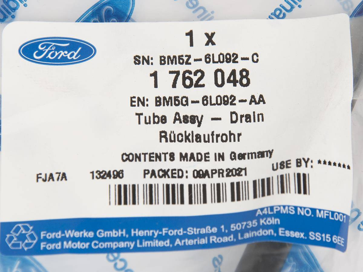 RURKA SPUSTOWA OLEJU 1.5 1.6 EB MONDEO KUGA FIESTA _ 1762048 _ BM5G ...