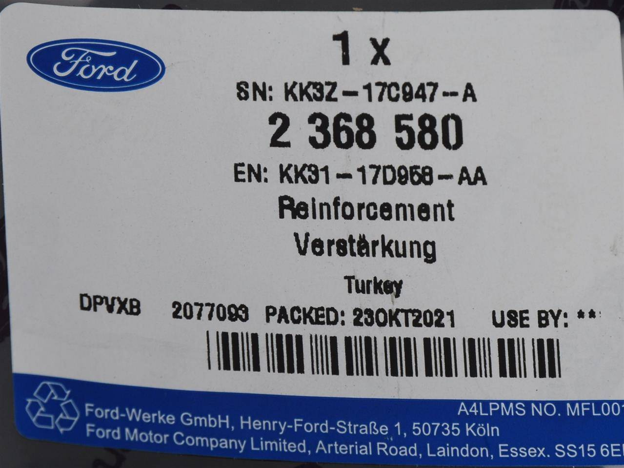 ŚLIZG PRAWY ZDERZAKA PRZÓD TRANSIT 19- _ 2368580 _ KK31-17D958-AA _ GTU ...