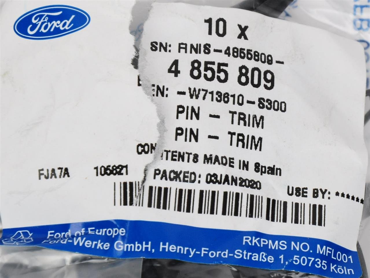 SPINKA KOŁEK 6.5 X 2-4.5 FORD WIELE MODELI _ 4855809 _ W713610-S300 ...