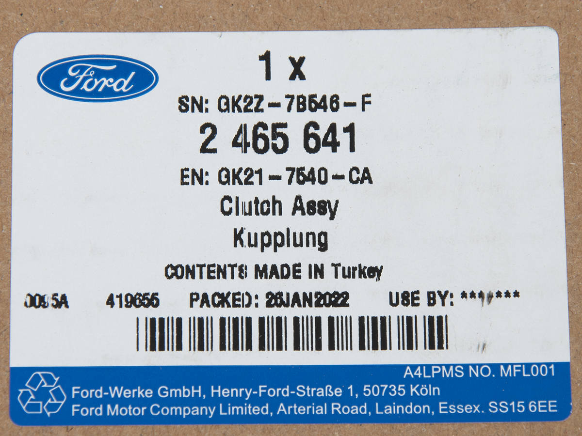 SPRZĘGŁO TRANSIT 16- 19- CUSTOM 16- 2,0 DIESEL _ 2465641 _ GK21-7540-CA ...