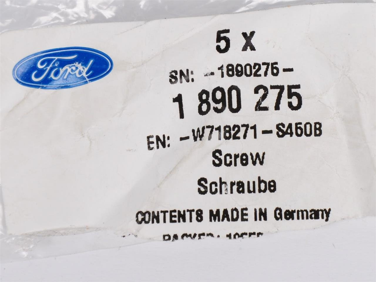 ŚRUBA 5 X 14.5 ZDERZAKA TYŁ FIESTA 12- 17- PUMA 20- _ 1890275 _ W718271 ...