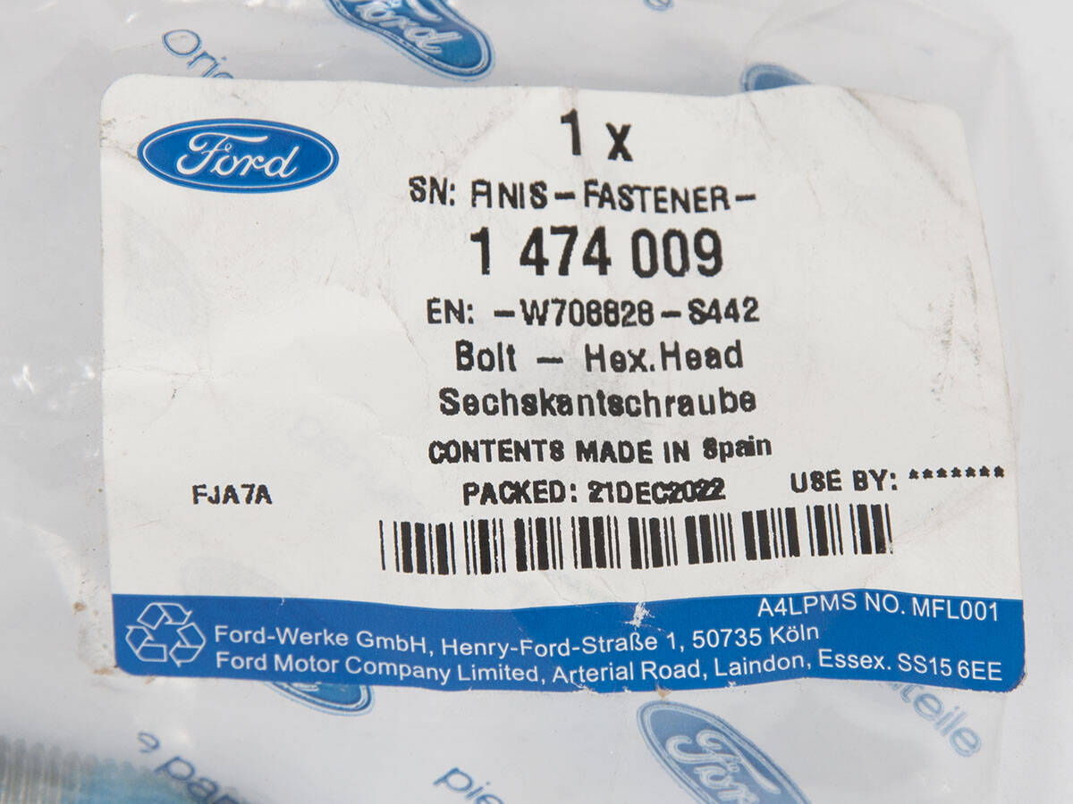 ŚRUBA GÓRNEGO MOCOWANIA AMORTYZATORA TYŁ FORD OE _ 1474009 _ W708828 ...