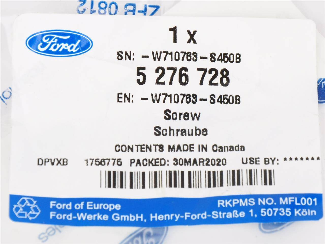 ŚRUBA M 4.2 NADWOZIA ECOSPORT 17- EDGE 15- _ 5276728 _ W710763-S450B ...