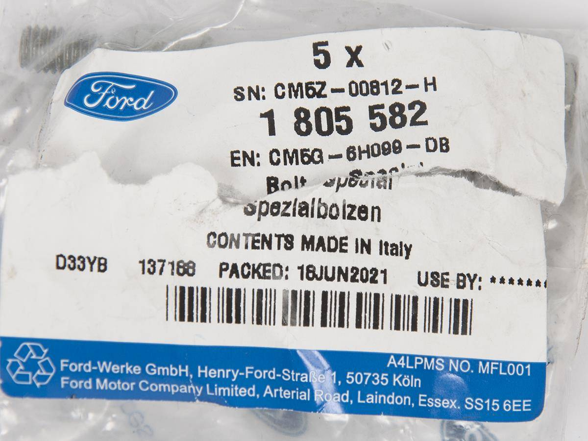 ŚRUBA M6X59MM POKRYWY ROZRZĄDU 1.0 EB FOCUS FIESTA _ 1805582 _ CM5G-6H099-DB _ CM5Z-00812-H ...