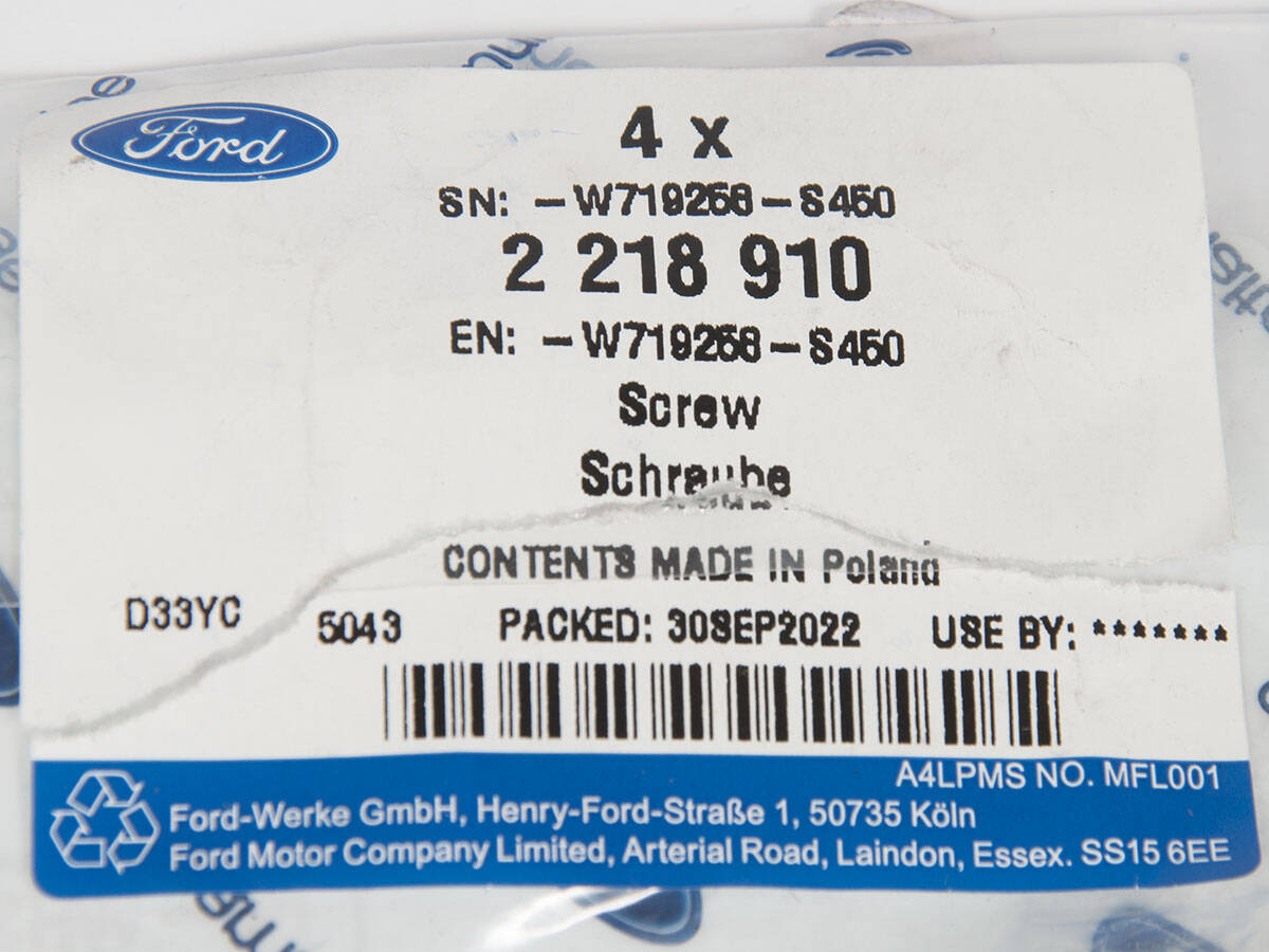 ŚRUBA OSŁONY KOLEKOTRA WYDECHOWEGO 2.0 ECOBLUE _ 2218910 _ W719258-S450 ...