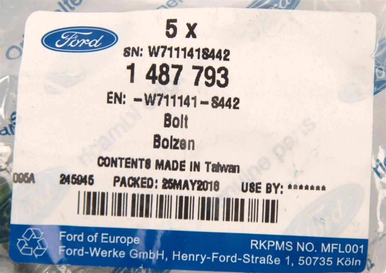 ŚRUBA TARCZY HAMULOWEJ PRZÓD TRANSIT 14- 19- _ 1487793 _ W711141-S442 ...