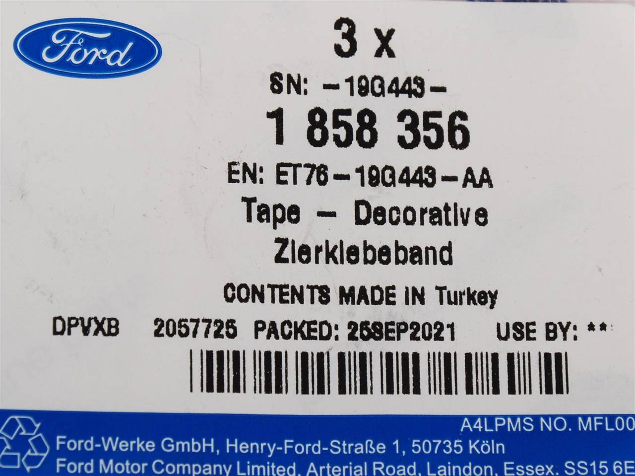 TAŚMA ODBLASKOWA DRZWI TRANSIT/TOURNEO COURIER 14- _ 1858356 _ ET76 ...