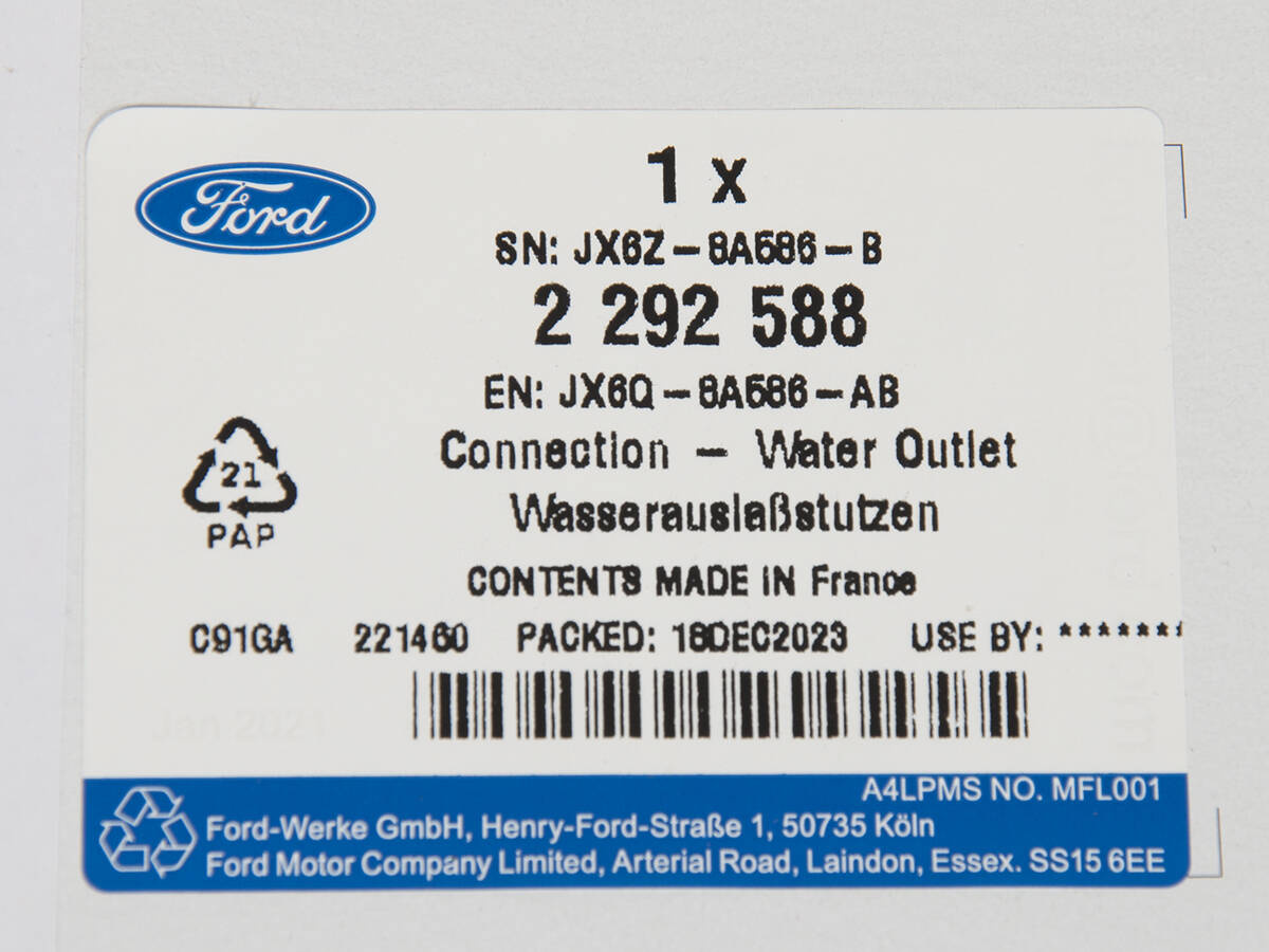 TERMOSTAT KUGA 20- FOCUS 18- PUMA 20- 1,5 TDCI _ 2292588 _ JX6Q-8A586 ...