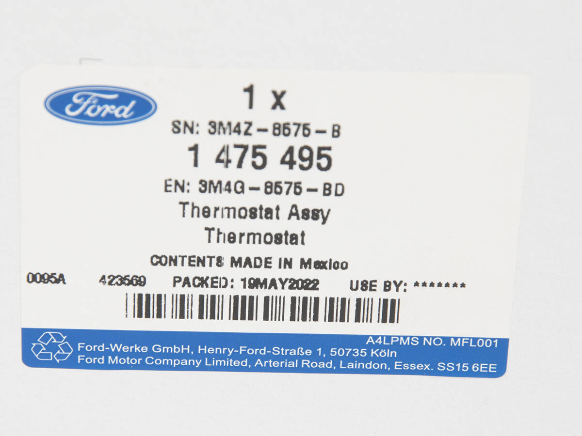 TERMOSTAT MONDEO 14-22 RANGER 12- KUGA 14- _ 1475495 _ 3M4G-8575-BD ...