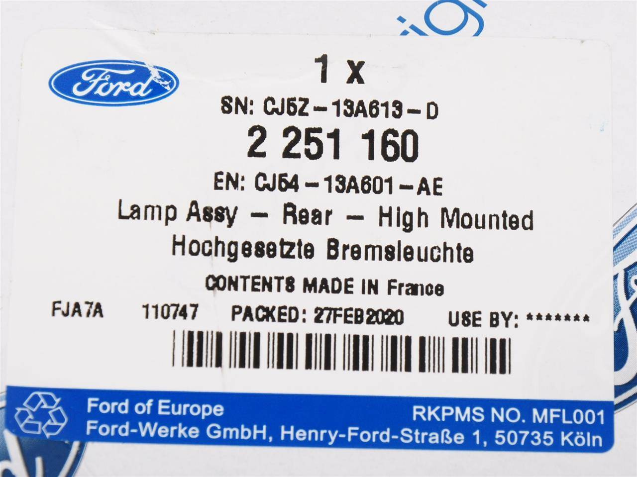 TRZECIA LAMPA ŚWIATŁO STOP KUGA / ESCAPE 12- / 16- _ 2251160 _ CJ54 ...