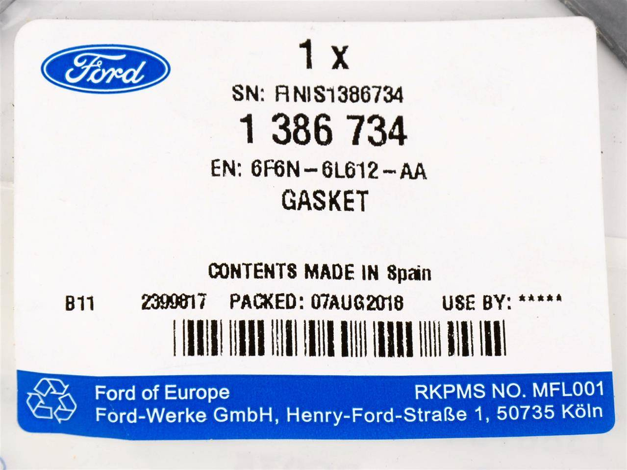 USZCZELKA KOLEKTORA WYDECHOWEGO 2.5L DURATEC TURBO _ 1386734 _ 6F6N ...