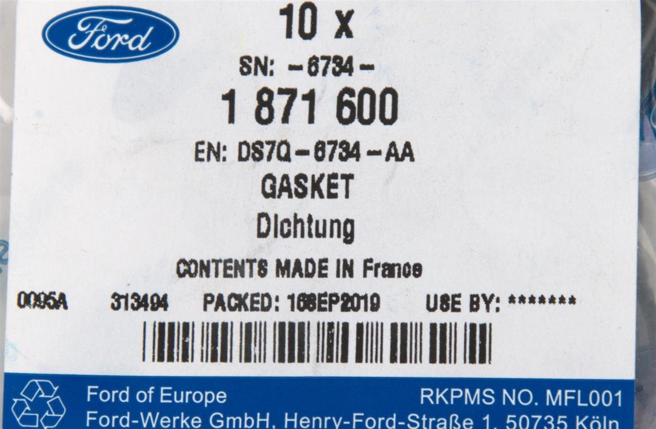 USZCZELKA KORKA SPUSTU OLEJU FORD 2,0 DIESEL DW10F _ 1871600 _ DS7Q ...