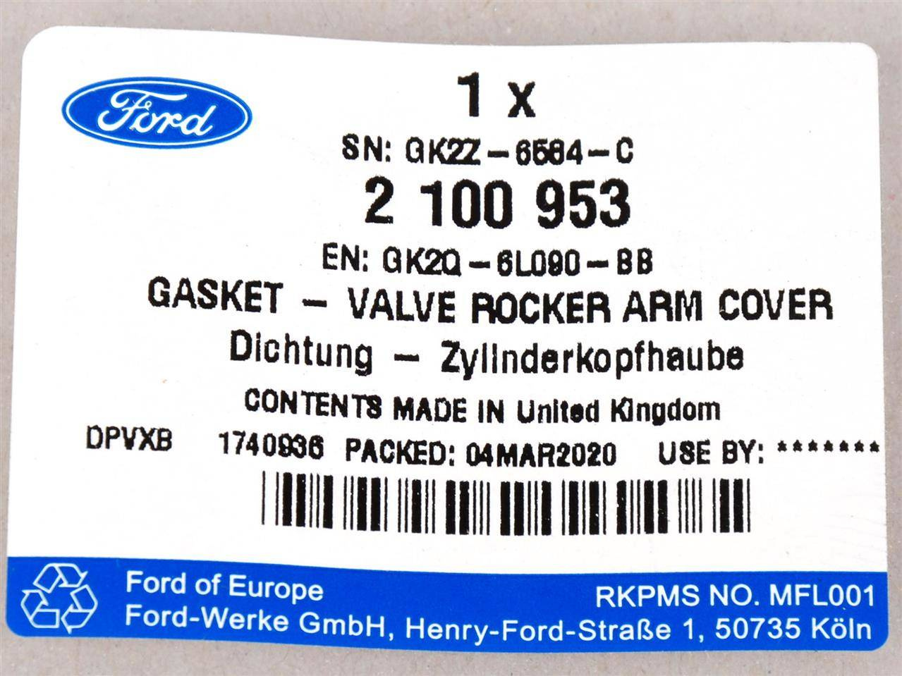 USZCZELKA POKRYWY ZAWORÓW FORD 2,0L PANTHER DIESEL _ 2100953 _ GK2Q ...