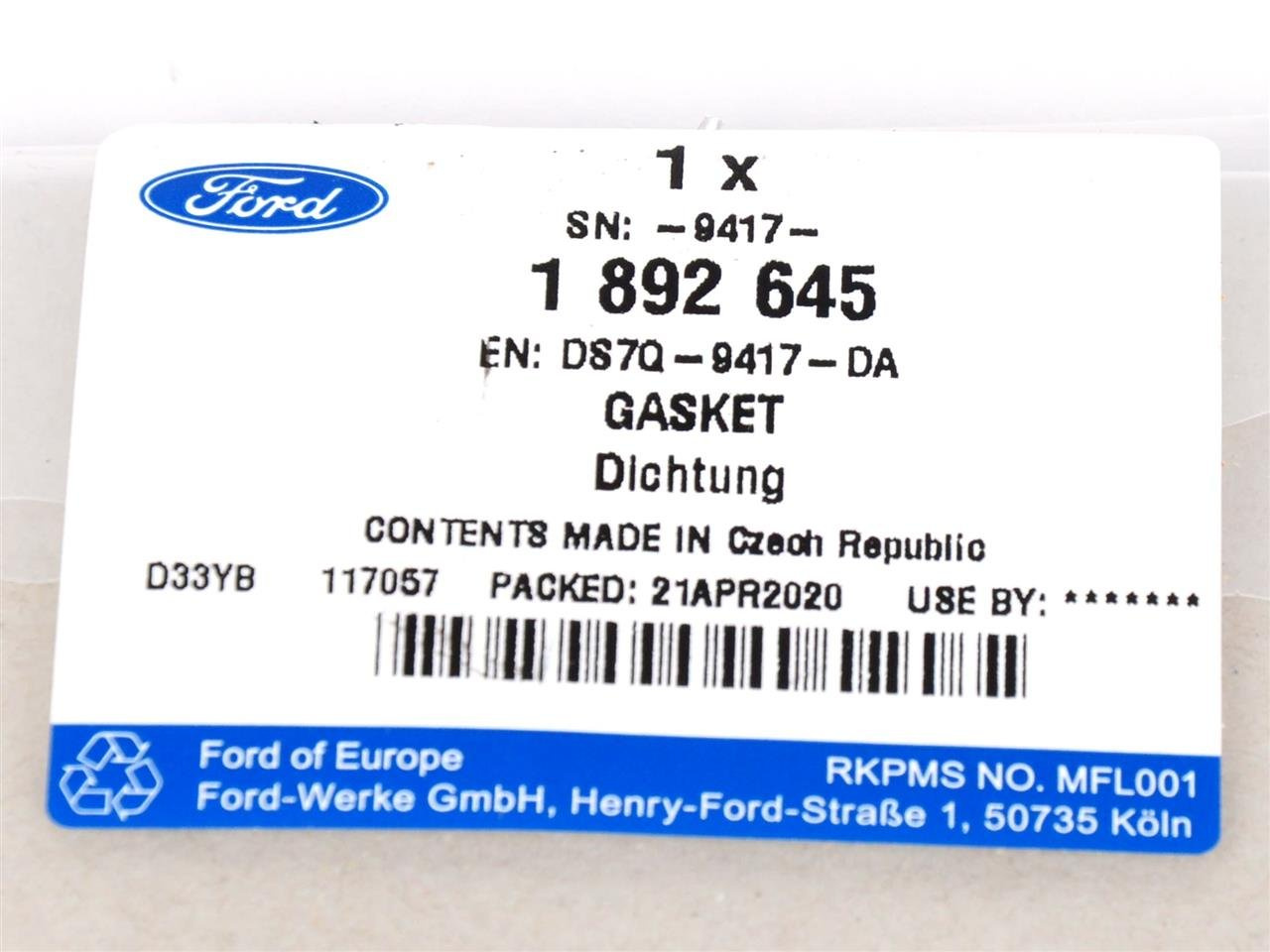 USZCZELKA POMPY WTRYSKOWEJ FORD 2,0 DIESEL DW10F _ 1892645 _ DS7Q-9417 ...