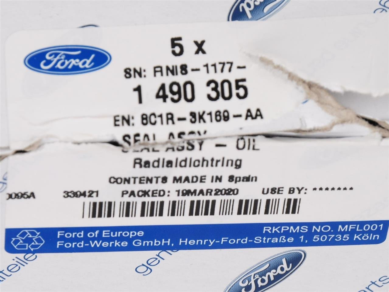 USZCZELNIACZ PÓŁOSI PRZEDNIEJ TRANSIT _ 1490305 _ 8C1R-3K169-AA ...