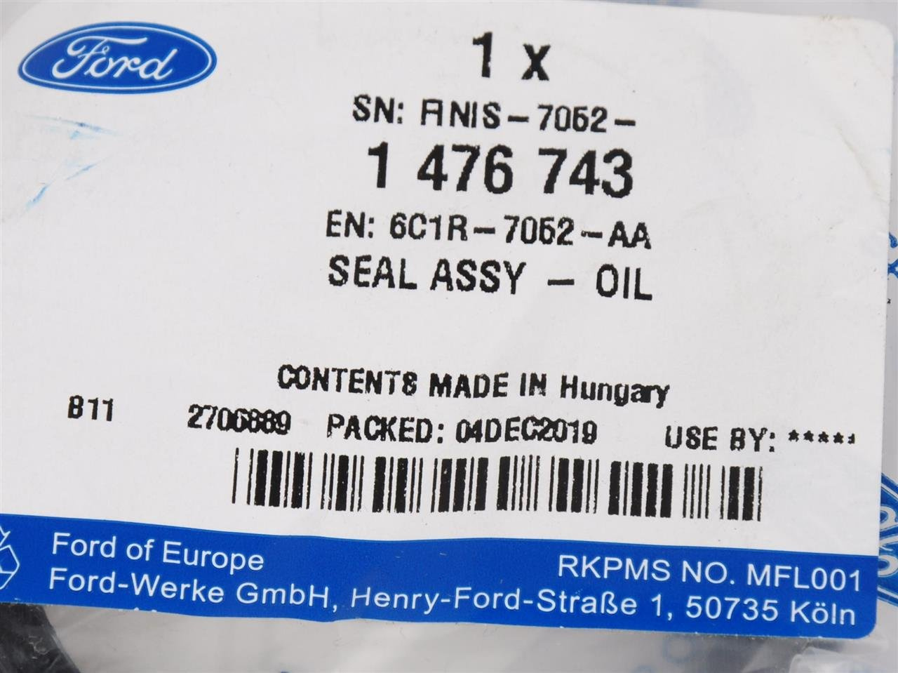 USZCZELNIACZ SKRZYNI BIEGÓW TRANSIT RANGER _ 1476743 _ 6C1R-7052-AA ...