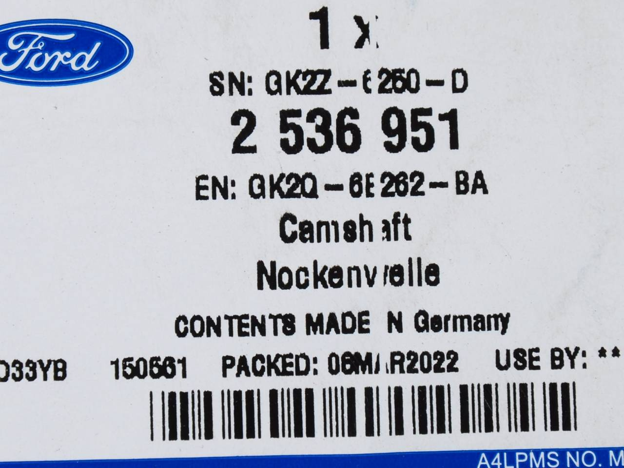 WAŁKI ROZRZĄDU FORD 2,0 DIESEL PANTHER _ 2648544 _ GK2Q-6E262-CB | 2019 ...
