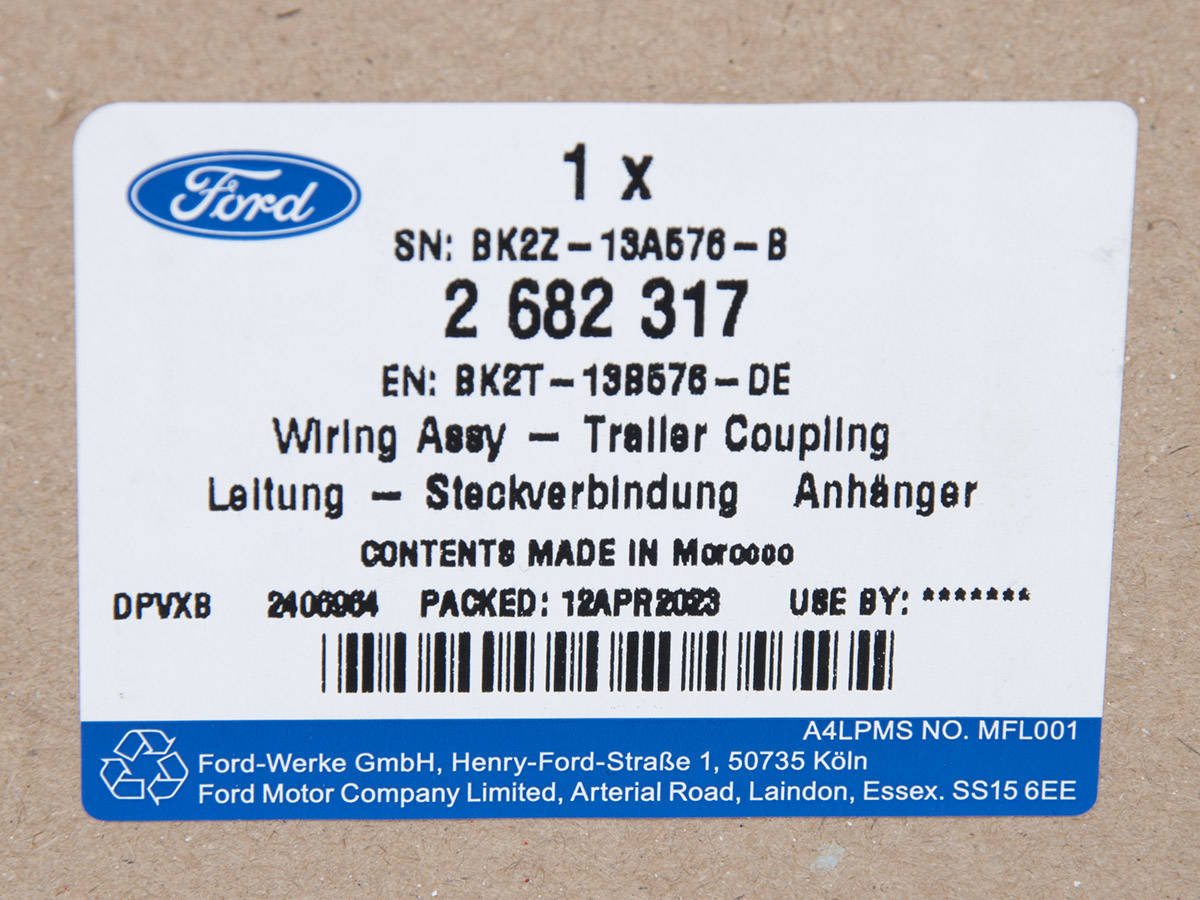 WIĄZKA HAKA TRANSIT TOURNEO CUSTOM 12- _ 2682317 _ BK2T-13B576-DE ...