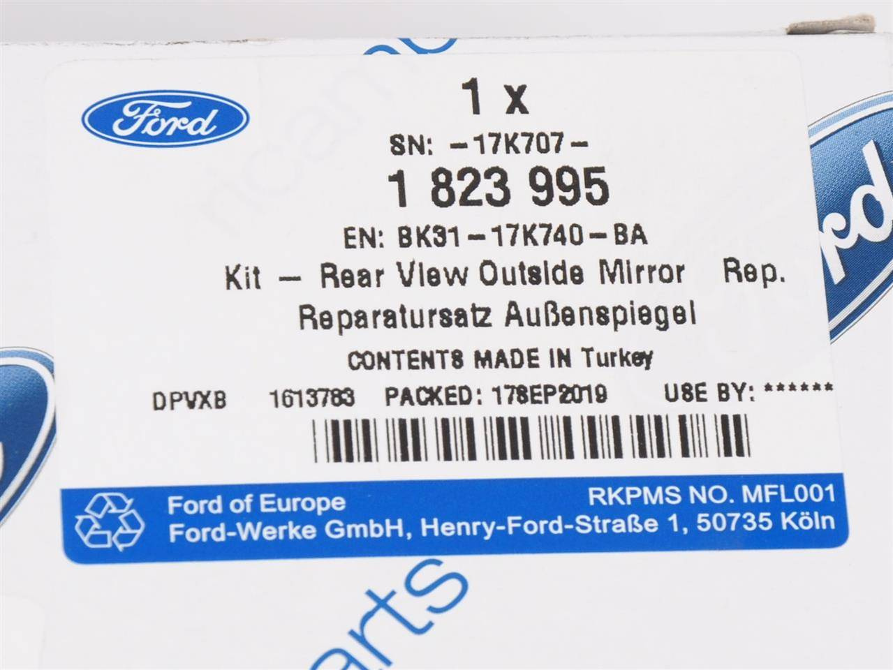 WKŁAD PRAWY LUSTERKA TRANSIT 2014- 2019- _ 1823995 _ BK31-17K740-BA ...