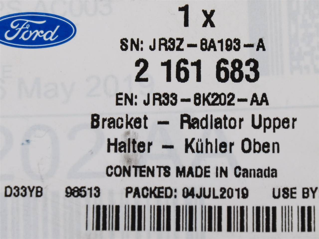 WSPORNIK CHŁODNICY MUSTANG 17- _ 2161683 _ JR33-8K202-AA _ JR3Z-8A193-A ...