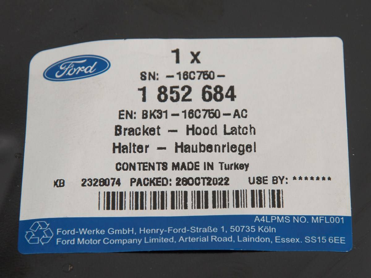 WSPORNIK ZACZEPU ZAMKA POKRYWY SILNIKA TRANSIT 14- _ 1852684 _ BK31 ...