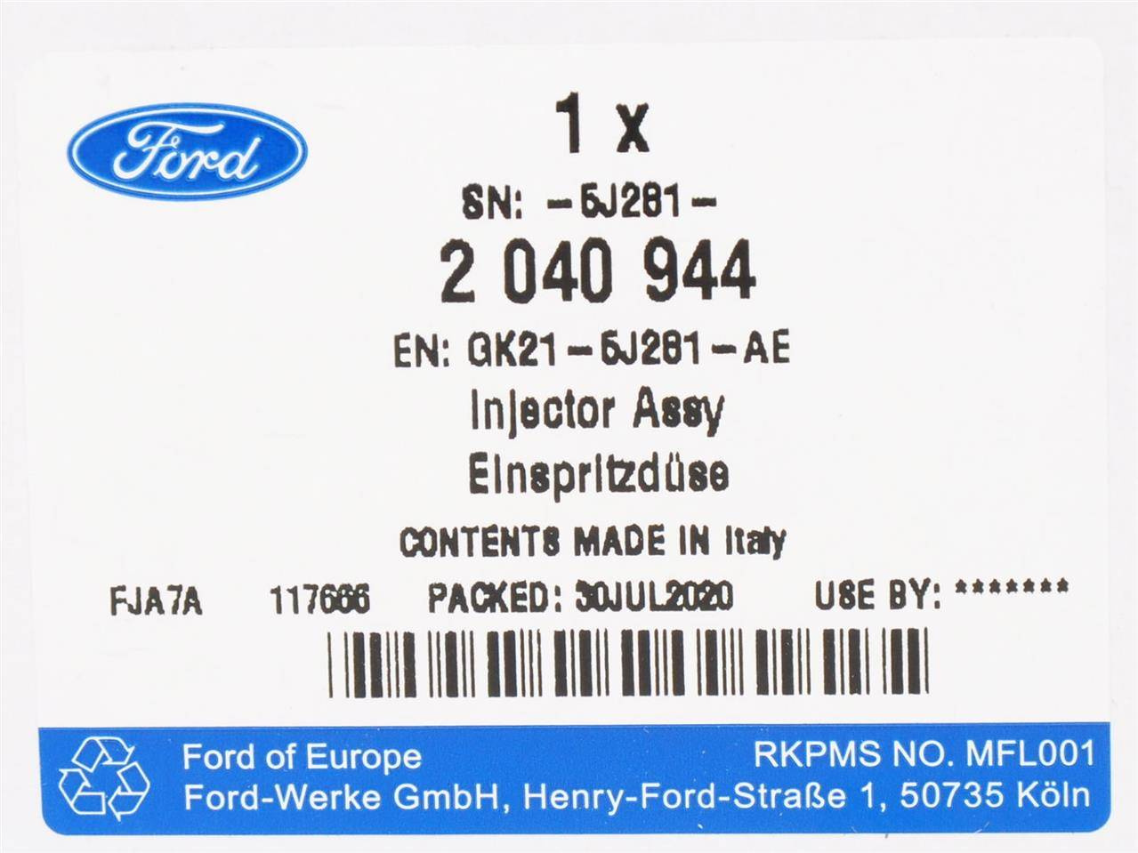 WTRYSKIWACZ ADBLUE TRANSIT 16- CUSTOM 16- _ 2040944 _ GK21-5J281-AE ...