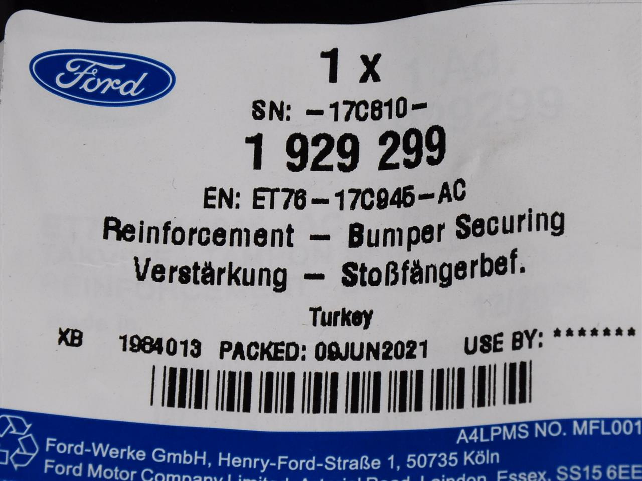 WZMOCNIENIE LEWE BELKI TYŁ TRANSIT/TOURNEO COURIER 15- _ 1929299 _ ET76 ...