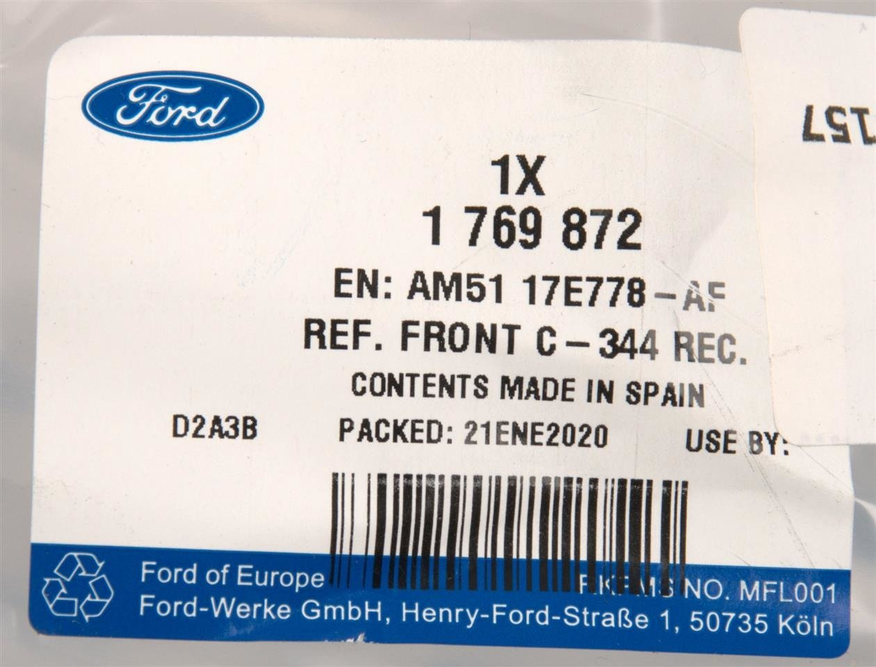 WZMOCNIENIE PRZÓD C-MAX / GRAND C-MAX 2010-2015_ 1769872 _ AM51-17E778 ...