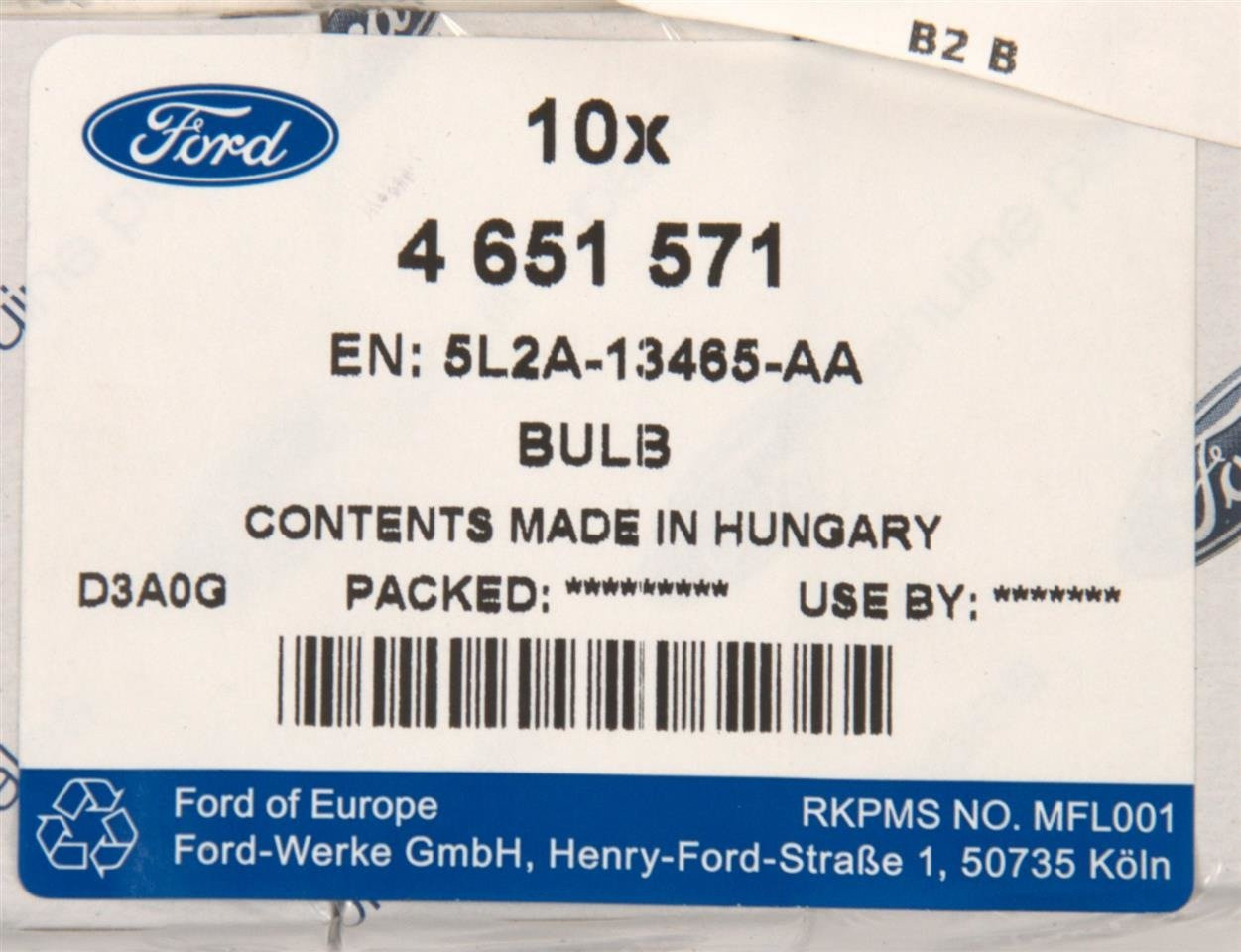 ŻARÓWKA 12V 16W / W16W FORD OE _ 4651571 _ 5L2A-13465-AA _ E6DZ-13466-B ...