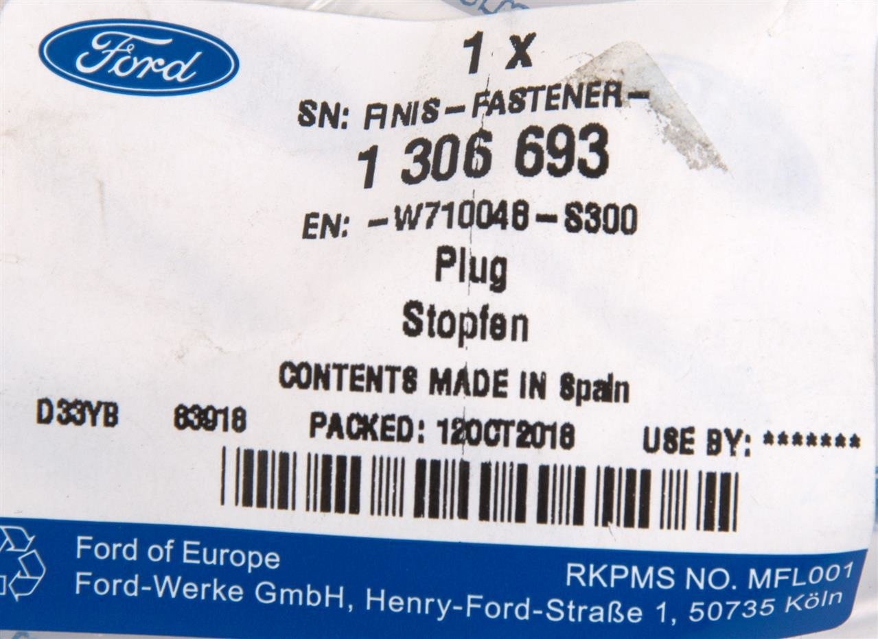 ZAŚLEPKA DRZWI 12 X 18 X 2MM FOCUS FIESTA ECOSPORT _ 1306693 _ W710048 ...