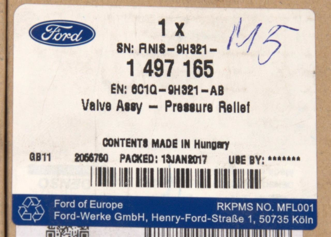 ZAWÓR CIŚNIENIA PALIWA TRANSIT 2006-14 2,2 / 2.4 _ 1497165 _ 6C1Q-9H321 ...