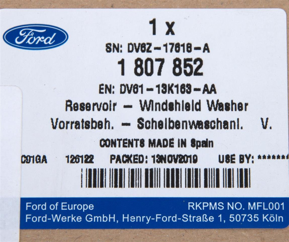 ZBIORNIK SPRYSKIWACZA SZYBY PRZÓD CONNECT 2013- _ 1807852 _ DV61-13K163 ...