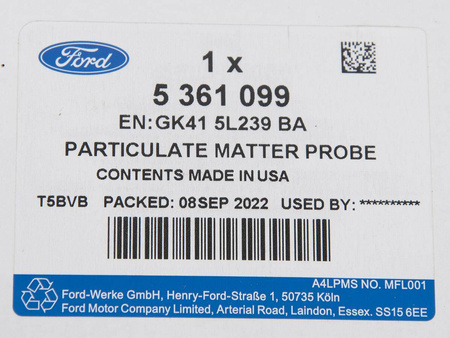 CZUJNIK UKŁADU WYDECHOWEGO NOX TRANSIT 16-17 _ 5361099 _ GK41-5L239-BA ...