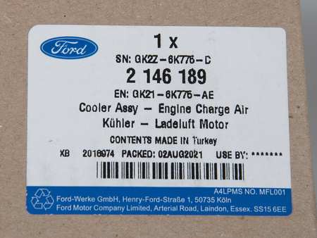 INTERCOOLER TRANSIT 16- 19- CUSTOM 16- | 2019 \ TRANSIT 2014- \ SILNIK ...