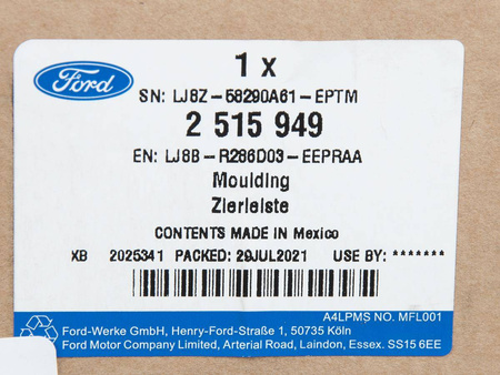 LISTWA LEWA BŁOTNIKA TYŁ MUSTANG MACH-E 21- _ 2567951 _ LJ8B-R286D03 ...