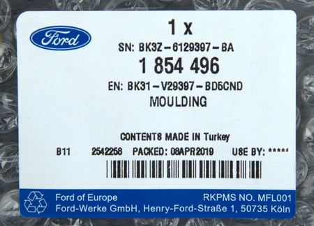 LISTWA NADKOLA LEWA TYŁ TRANSIT 2014-_ 1854496 _ BK31-V29397-BD5CND ...