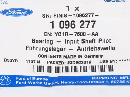 ŁOŻYSKO PROWADZĄCE SPRZĘGŁA TRANSIT 00- 06- 14- _ 1096277 _ YC1R-7600 ...