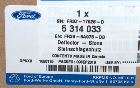 OSŁONA SILNIKA POD ZDERZAK MUSTANG GT 2015-2017 _ 5314033 _ FR3B-6A975 ...