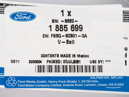 PASEK WIELOROWKOWY RANGER 13- _ 1885699 _ FB3Q-6C301-GA | 2019 \ RANGER ...