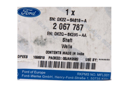 PIASTA KOŁA PASOWEGO WAŁU KORBOWEGO 2.0 DIESEL _ 2067787 _ GK2Q-6K285 ...