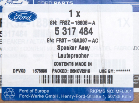 SUBWOOFER MUSTANG 2015-2018 _ 5317484 _ FR3T-19A067-AC _ FR3Z 18808-A ...