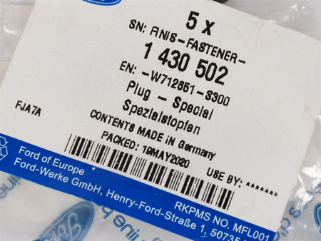 USZCZELKA POMPKI SPRZEGŁA TRANSIT 2006-2014 _ 1430502 _ W712651-S300 ...