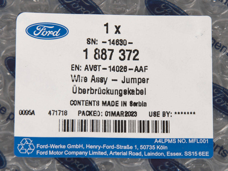 WIĄZKA LEWA DRZWI PRZESUWNYCH C-MAX 10- 15- _ 1887372 _ AV6T-14026-AAF ...