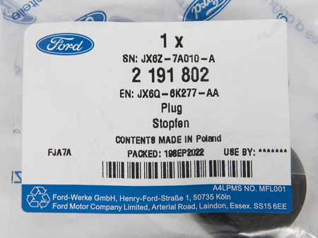 ZAŚLEPKA WAŁKA ROZRZĄDU KUGA ECOSPORT 1,5 TDCI NEO _ 2191802 _ JX6Q ...